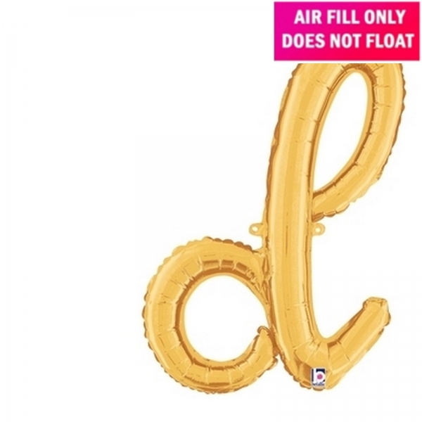 Script Letter Gold Balloon - Letter d balloons vancouver JC Balloon Studio