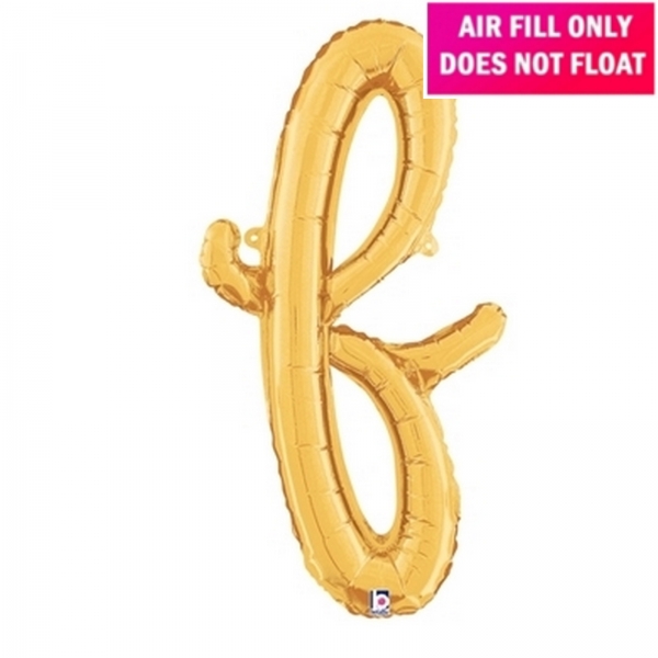 Script Letter Gold Balloon - Letter f balloons vancouver JC Balloon Studio