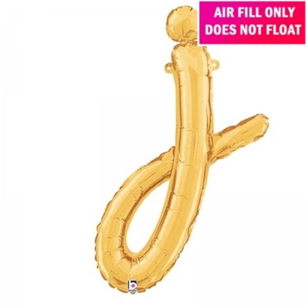 Script Letter Gold Balloon - Letter j balloons vancouver JC Balloon Studio