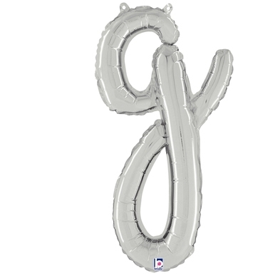 Script Letter Silver Balloon - Letter g balloons vancouver JC Balloon ...