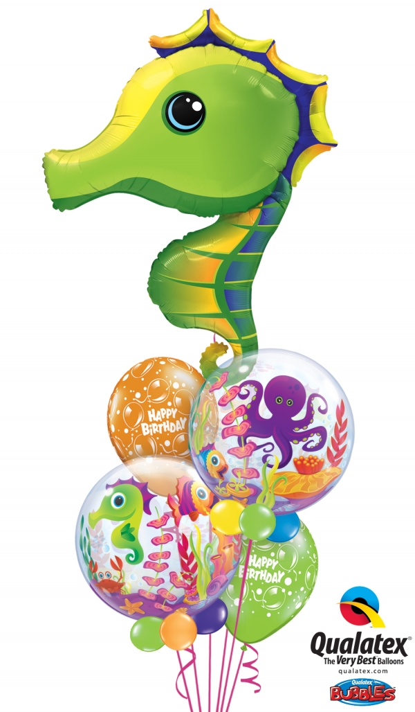 Sea Creatures Seahorse Bouquet 26 balloons vancouver JC Balloon Studio