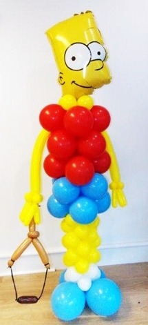 Simpson Bart Column Sculpture 8 balloons vancouver JC Balloon Studio