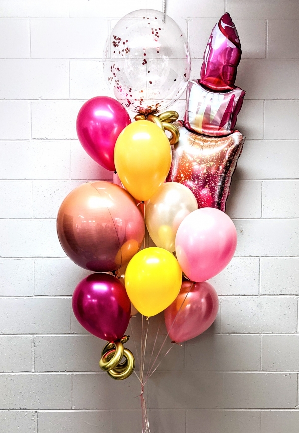 Elegant Happy Birthday Deluxe Gumball Balloon Bouquet balloons ...