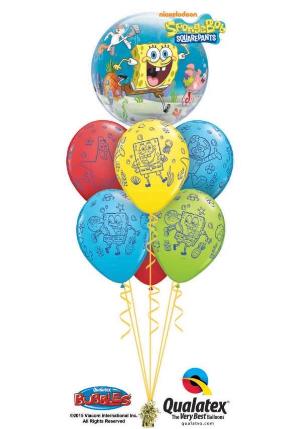 SpongeBob Bouquet 2 balloons vancouver JC Balloon Studio