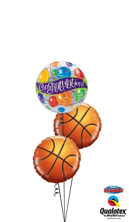 Basketball Congratulations Bouquet 3 balloons vancouver JC Balloon Studio