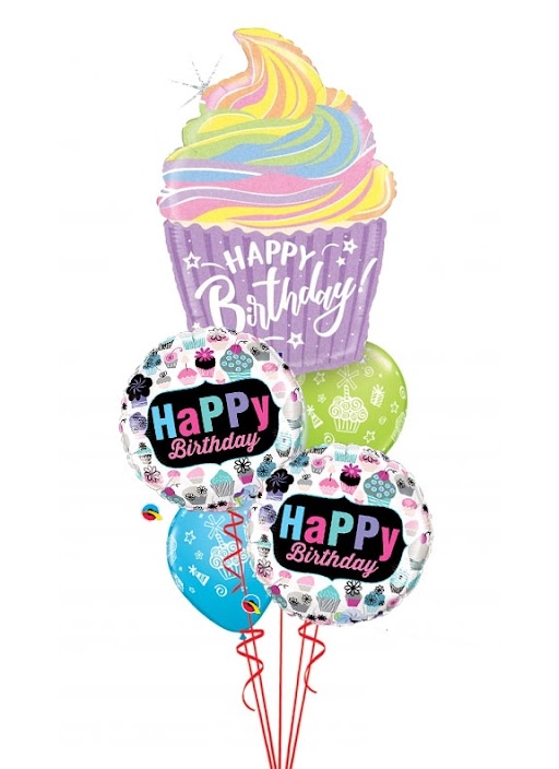 Sweet Birthday Cupcake Balloon Bouquet balloons vancouver JC Balloon Studio