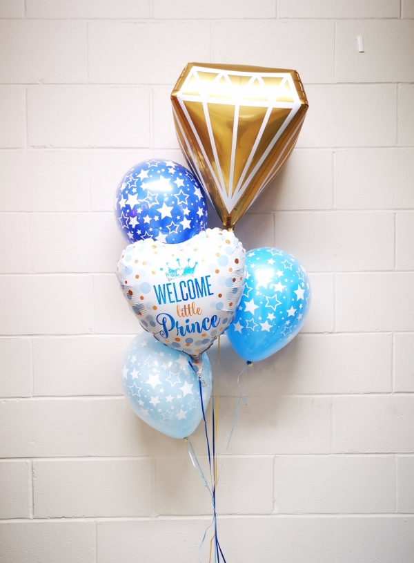 Welcome Little Prince Diamond Bouquet balloons vancouver JC Balloon Studio